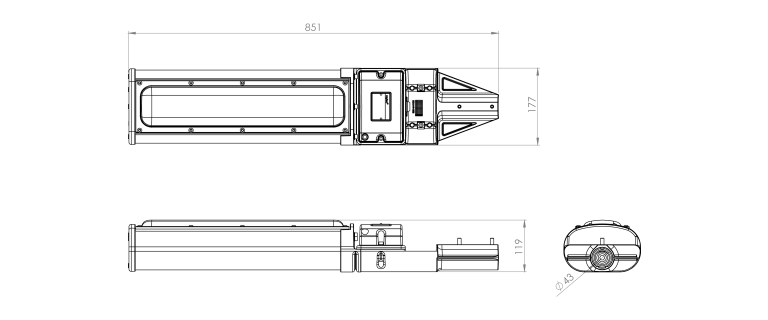 Pole Mount Ex Lighting | Linear Spigot Zone 1 | Raytec LED Luminaires