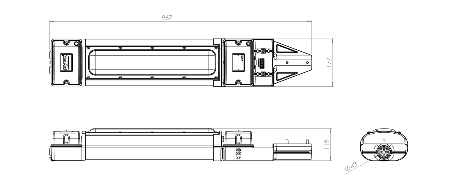 Pole Mount Ex Lighting | Linear Spigot Zone 1 | Raytec LED Luminaires